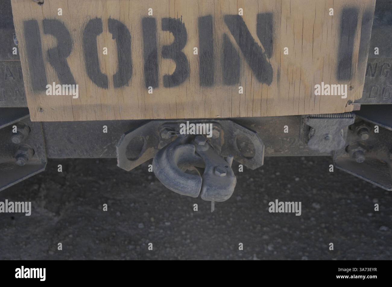 Apr 23, 2004; Al Asad, Iraq; A handmade sign on the back of a humvee ...
