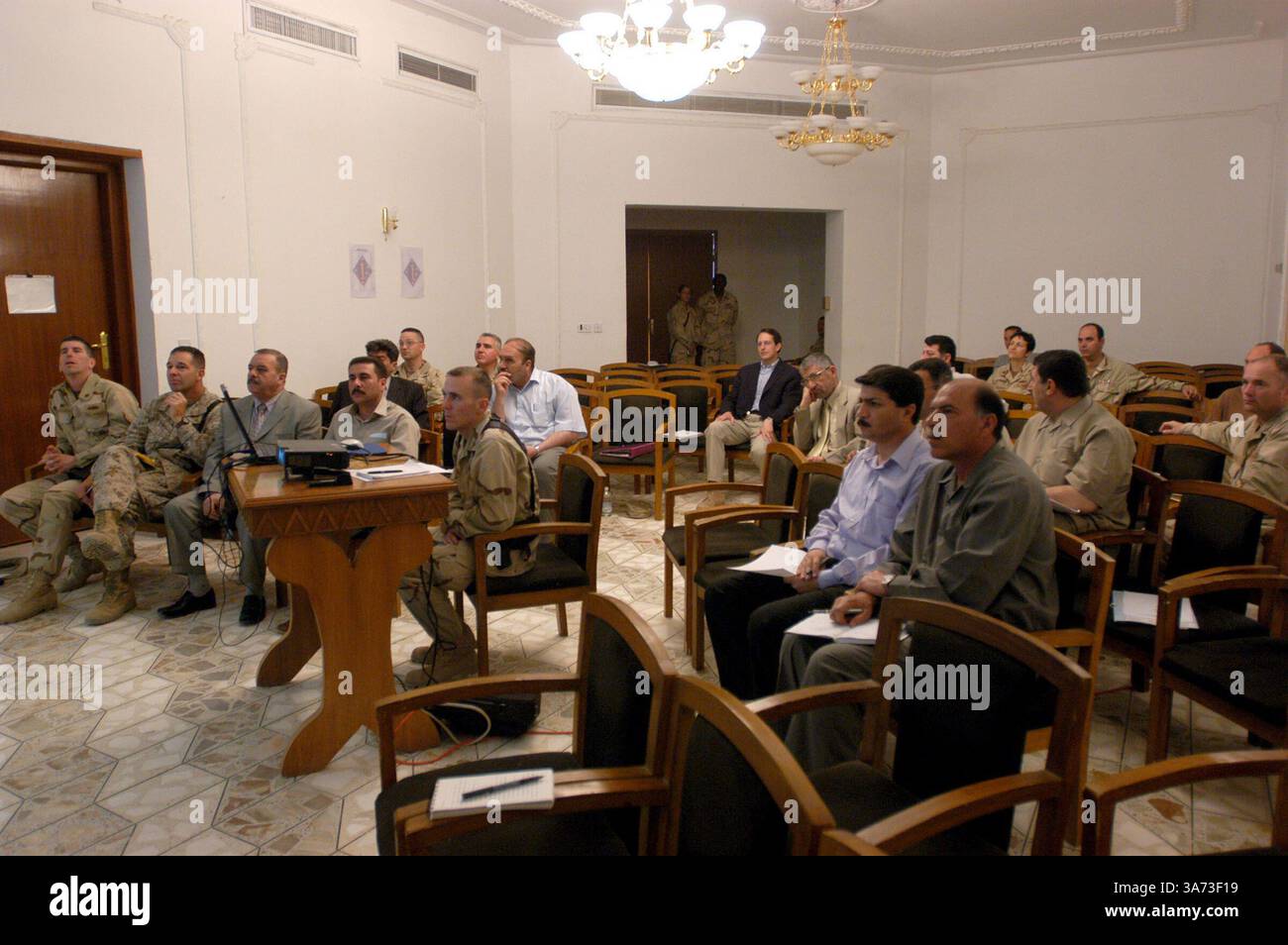 Apr 24, 2004; Camp Blue Diamond, Iraq; Representatives from the ...