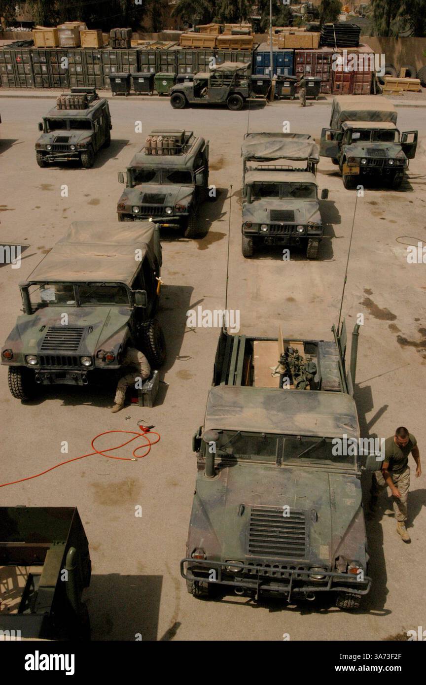 Apr 27, 2004; Camp Blue Diamond, Iraq; Marines from Truck Company ...