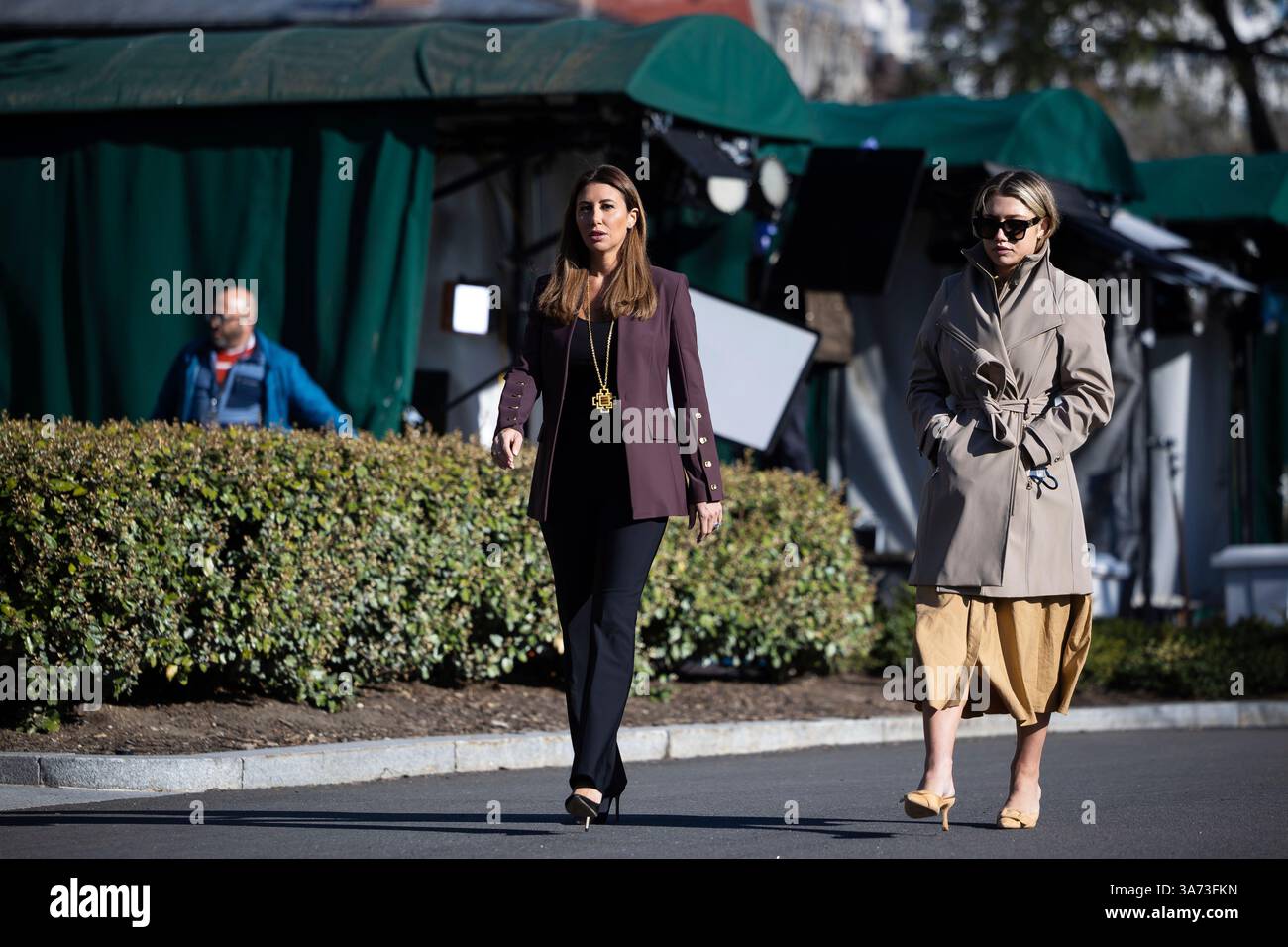Alina Habba, center, who has been named interim U.S. attorney for the ...