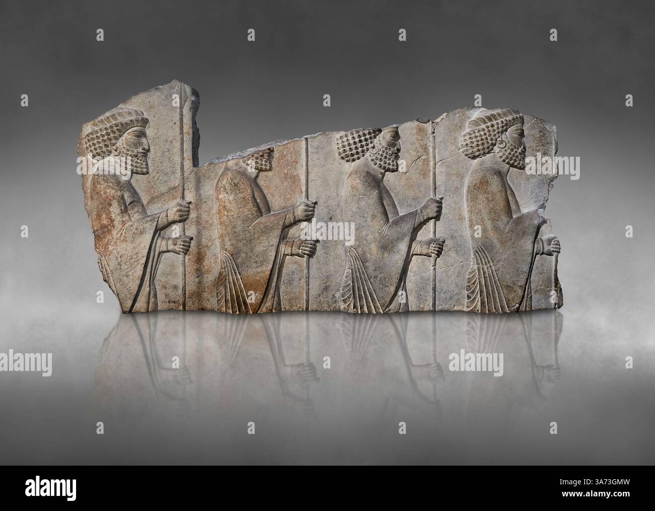 Ancient Persian Achaemenid bas relief sculpture panel showing an ...