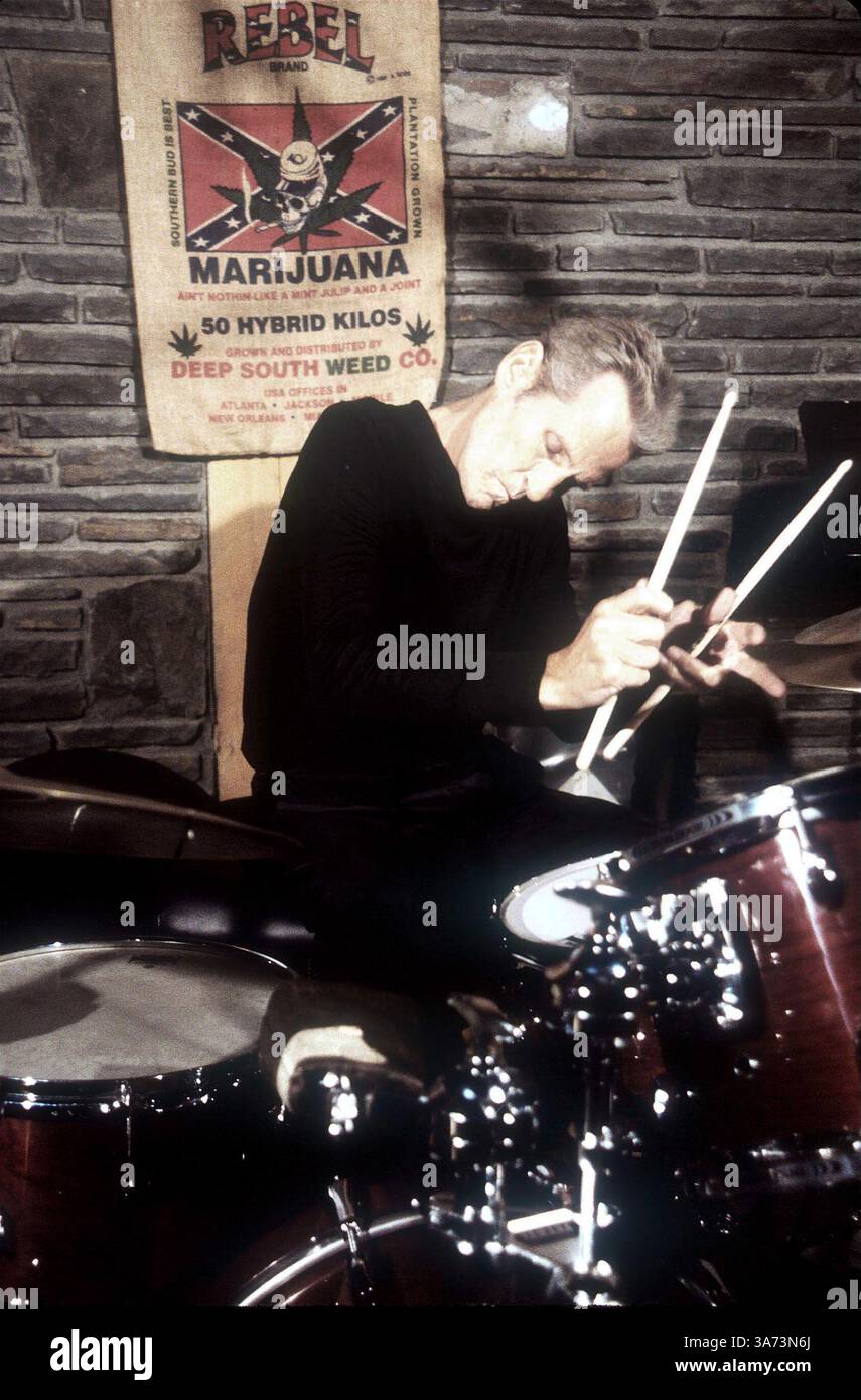 June 1995, Woodstock, New York, USA: LEVON HELM at home recording ...