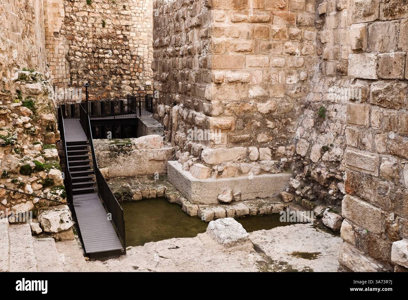 Dec. 17, 2014 - Jerusalem, Israel - A huge stone stairway hewn in the ...