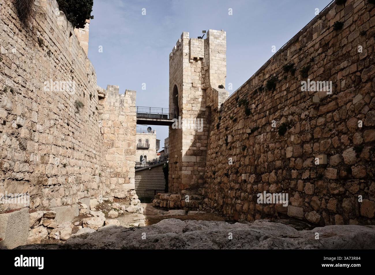 Dec. 17, 2014 - Jerusalem, Israel - A moat formed by parallel stone ...