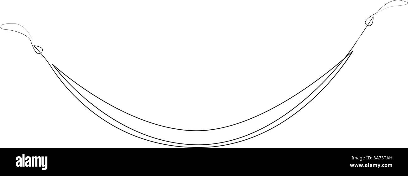 Hammock single line drawing. One line on a white background, line ...