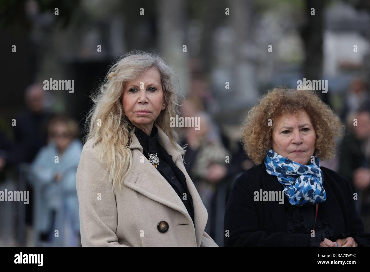 Paris, France. 26th Mar, 2025. Fiona Gelln arriving to the funeral of ...
