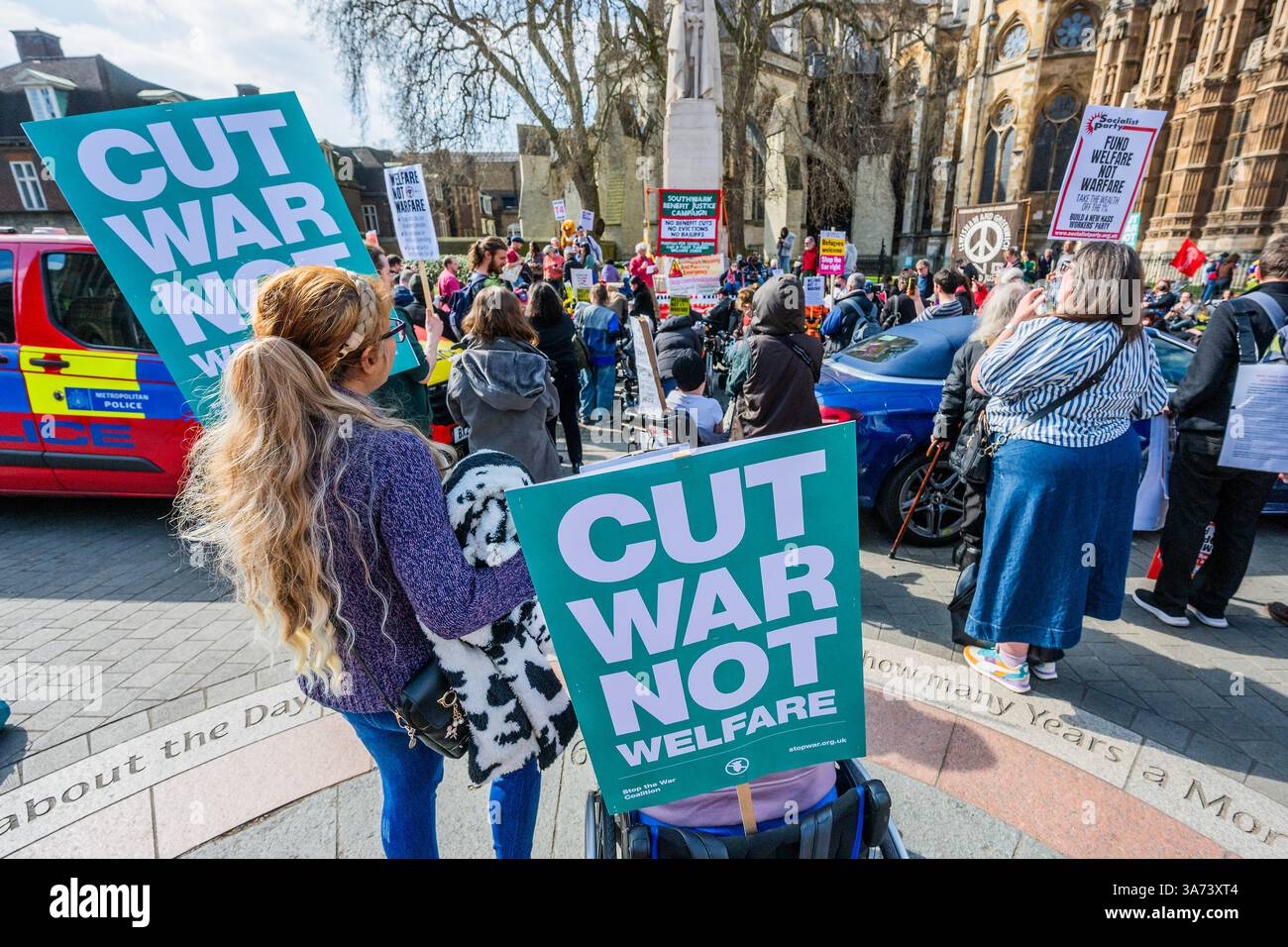 London, UK. 26th Mar, 2025. A protest organised by DPAC (disabled ...