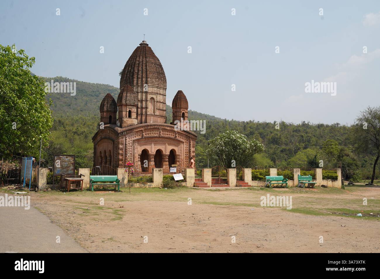 Pancharatna temple of Radha-Krishna with rich terracotta panel of the ...