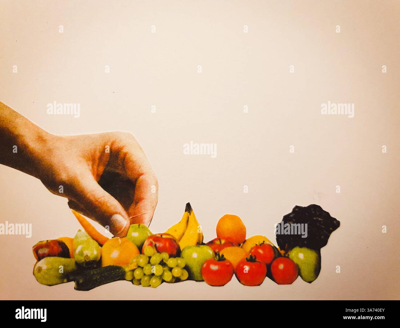 Hand reaching for healthy fruit and vegetables Stock Photo - Alamy