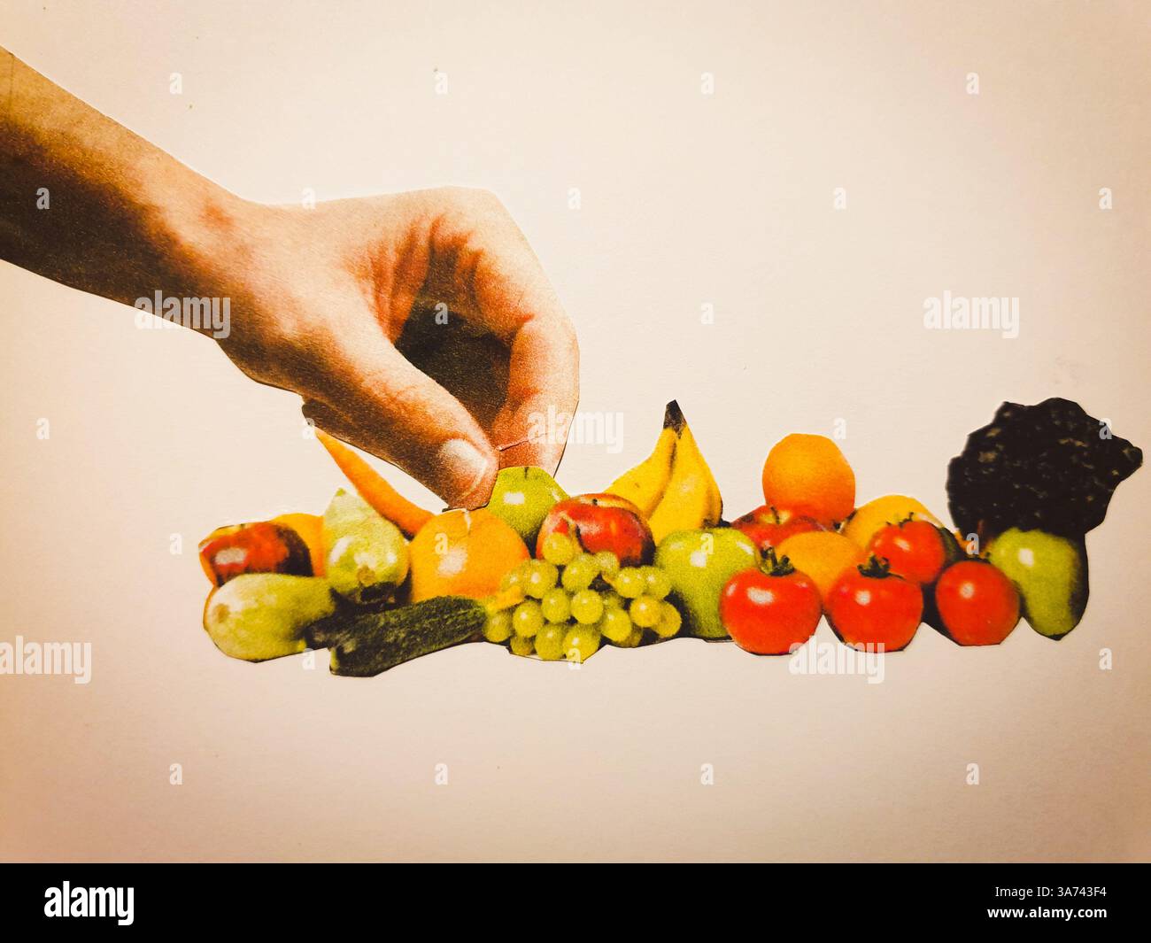 Hand reaching for healthy fruit and vegetables Stock Photo - Alamy