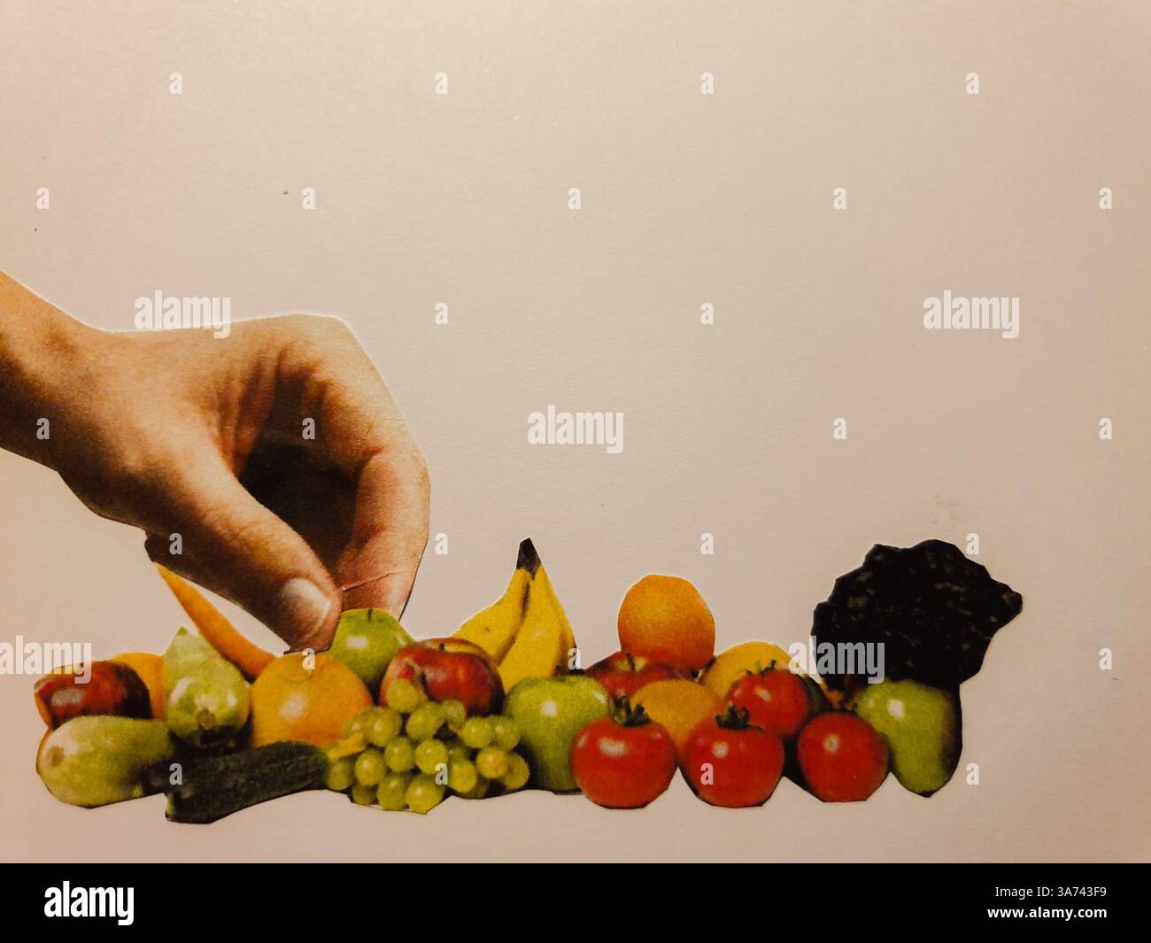 Hand reaching for healthy fruit and vegetables Stock Photo - Alamy