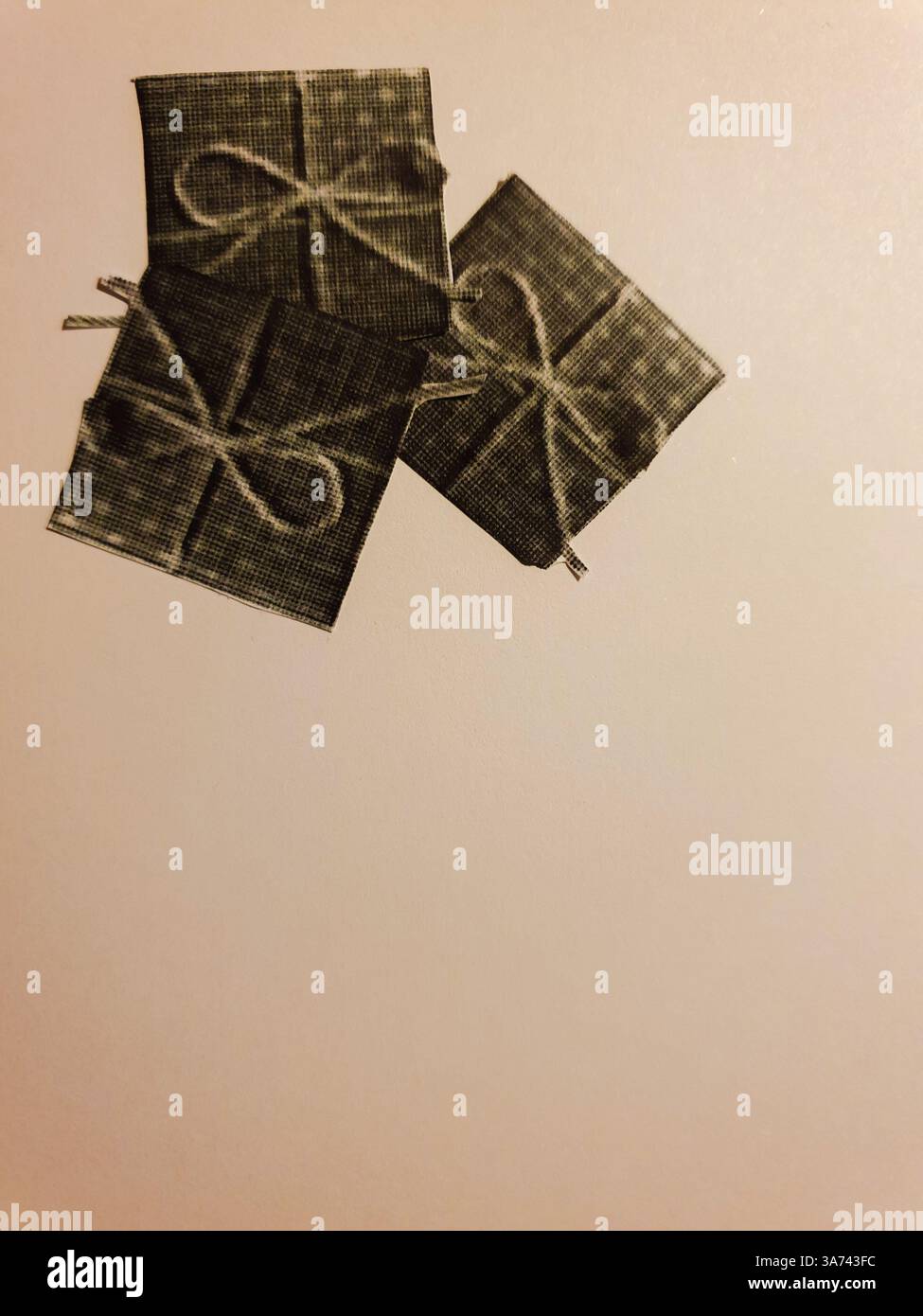 Card with three packages Stock Photo - Alamy