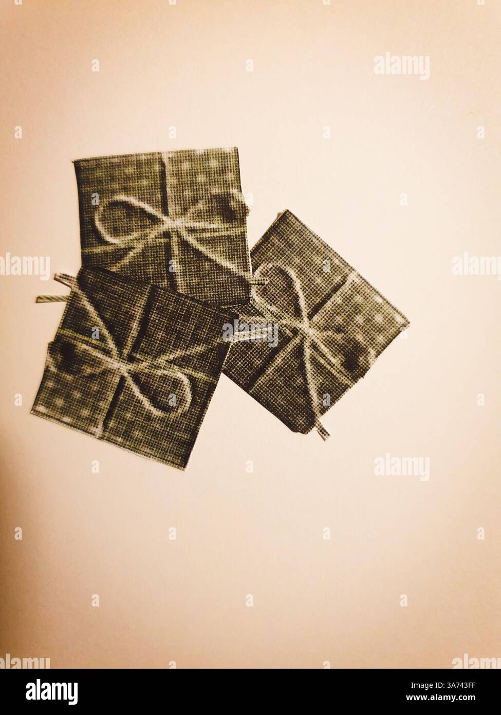 Card with three packages Stock Photo - Alamy