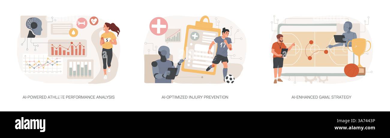 AI in Sports Analytics abstract concept vector illustrations Stock ...