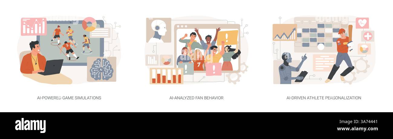 AI in Sports abstract concept vector illustrations Stock Vector Image ...