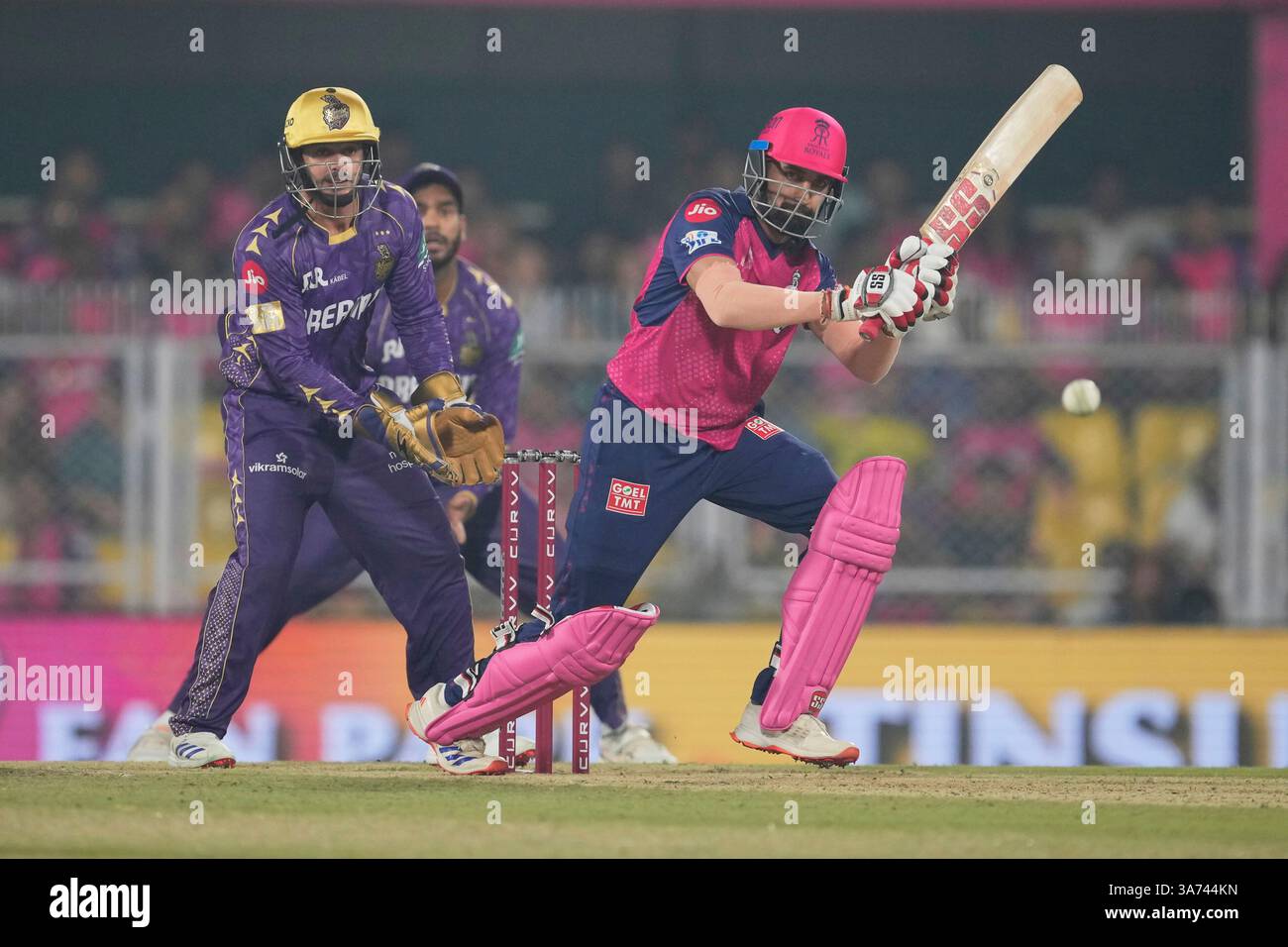 Rajasthan Royals' Shubham Dubey plays a shot during the Indian Premier ...