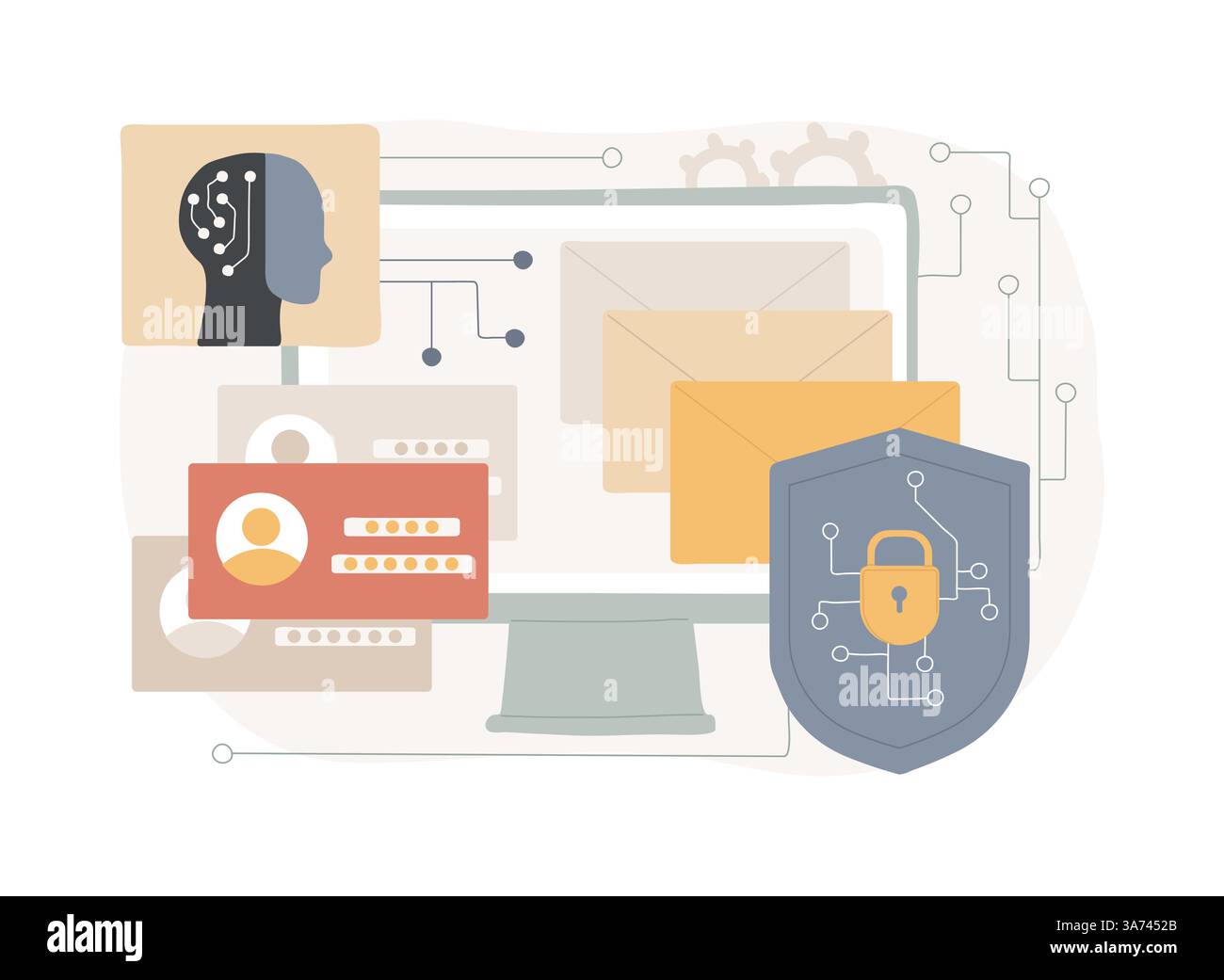 AI-Enhanced Phishing Protection abstract concept vector illustration ...