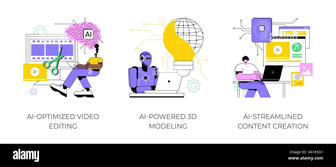 AI Technology in Art and Creativity abstract concept vector ...