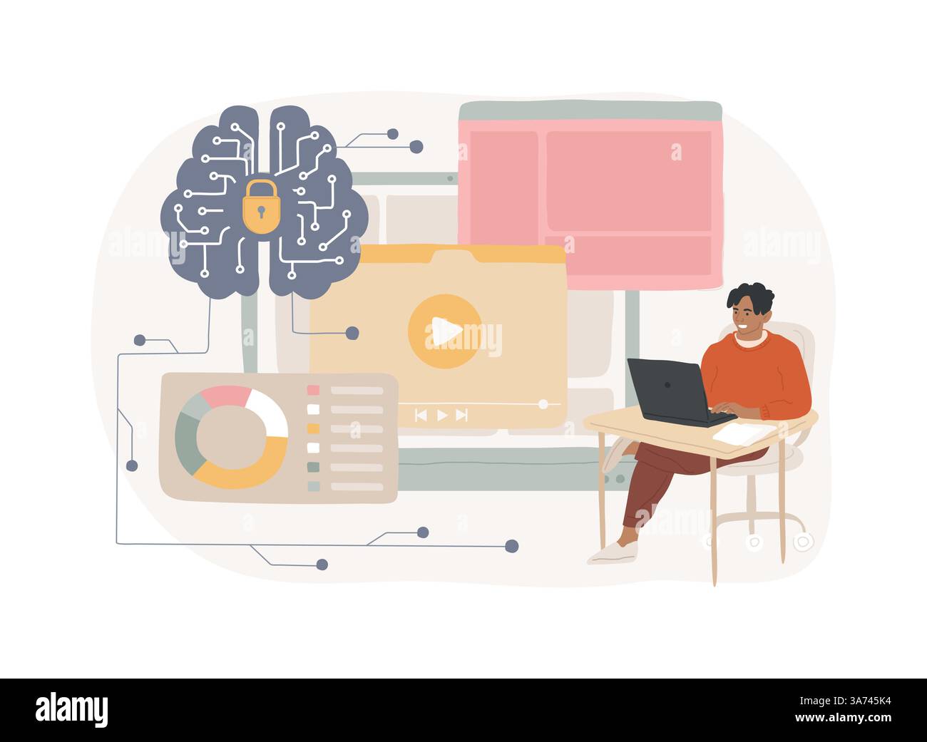 AI-Backed Security Patching abstract concept vector illustration Stock ...