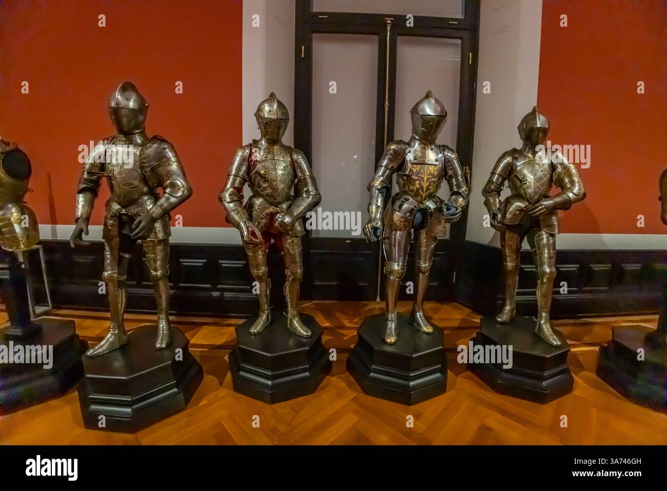 Imperial Armoury of Austria in Vienna. Medieval ages knights armor ...