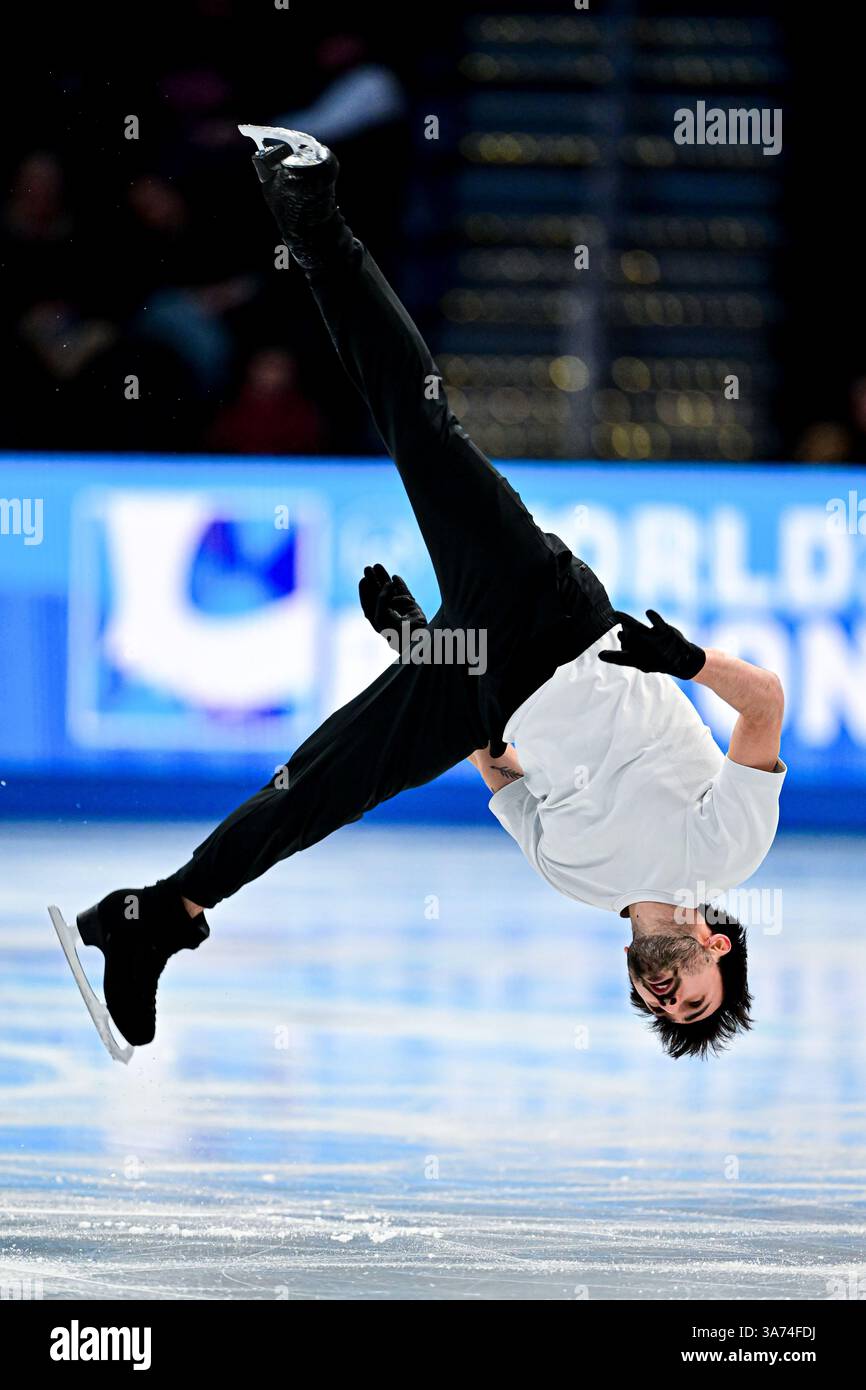 Kevin AYMOZ (FRA), during Men Practice, at the ISU World Figure Skating ...