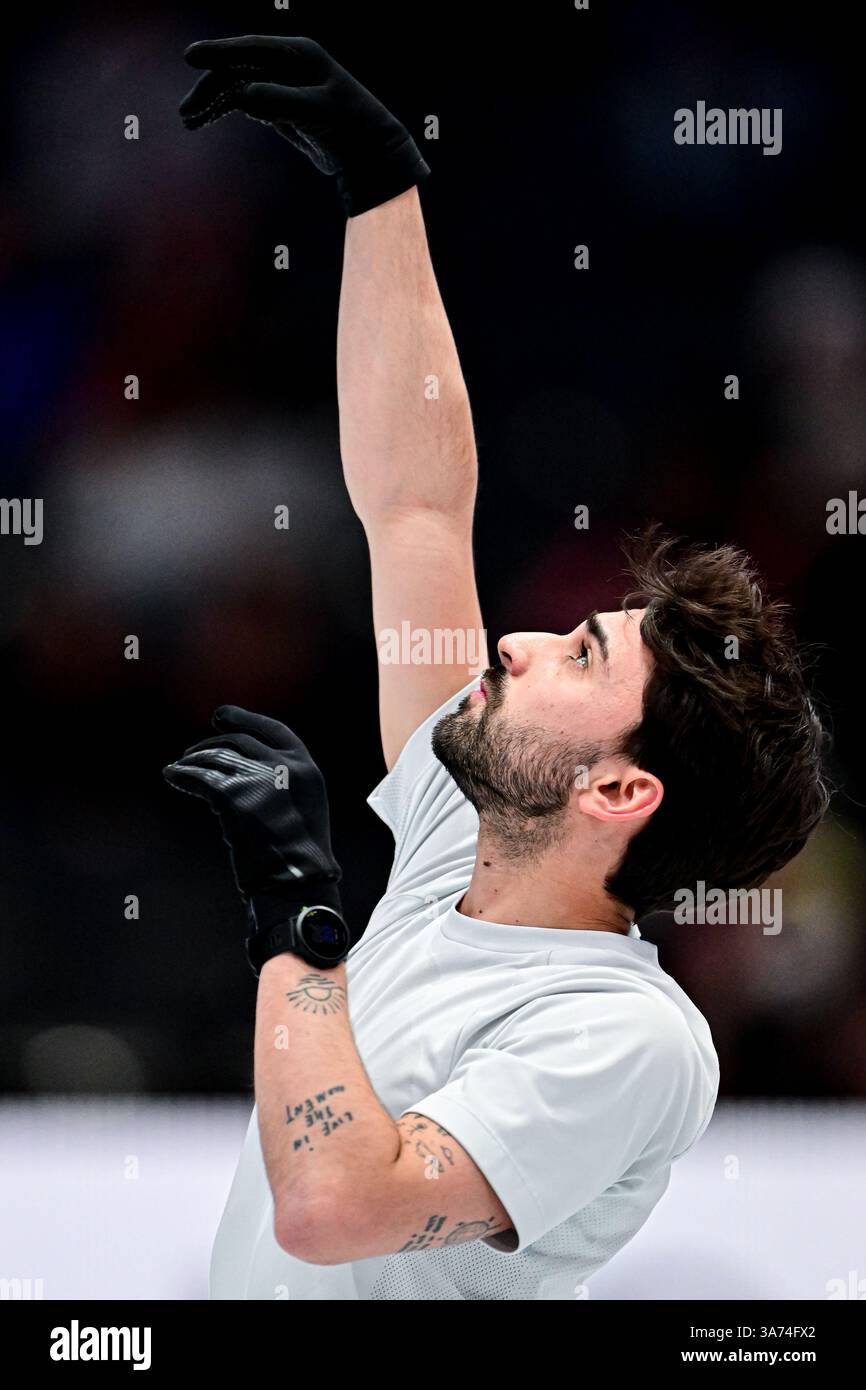 Kevin AYMOZ (FRA), during Men Practice, at the ISU World Figure Skating ...