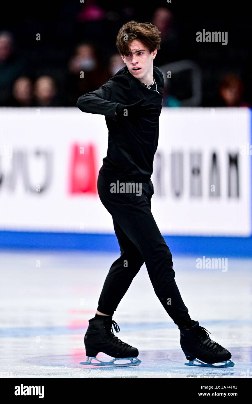 Mikhail SHAIDOROV (KAZ), during Men Practice, at the ISU World Figure ...