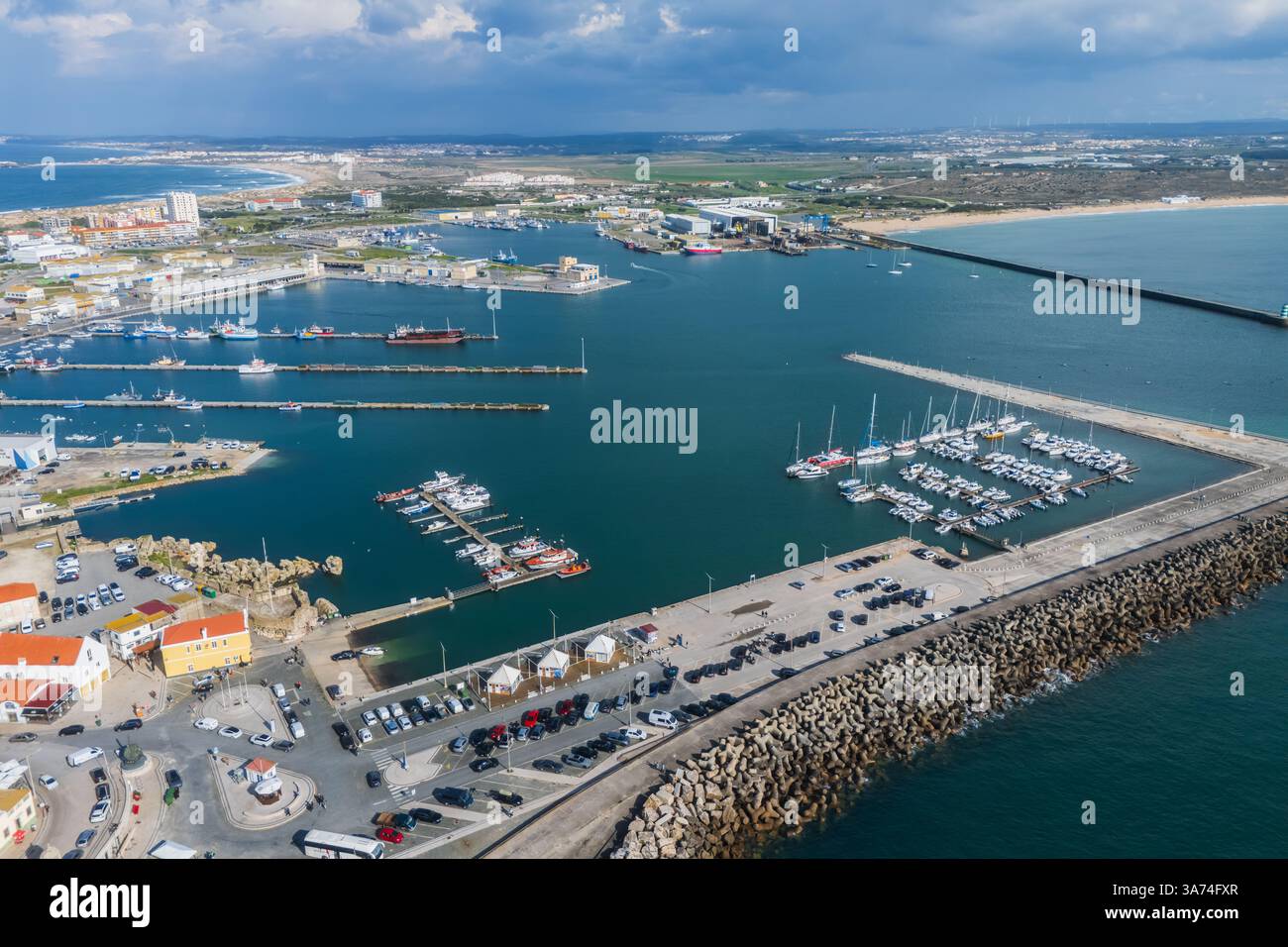 Aerial view of Marina de Peniche sports port Stock Photo - Alamy