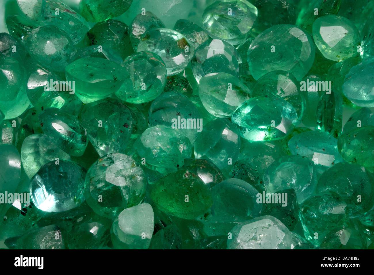 Natural Emerald Gemstones Glowing with Rich Green Color and Brilliant ...