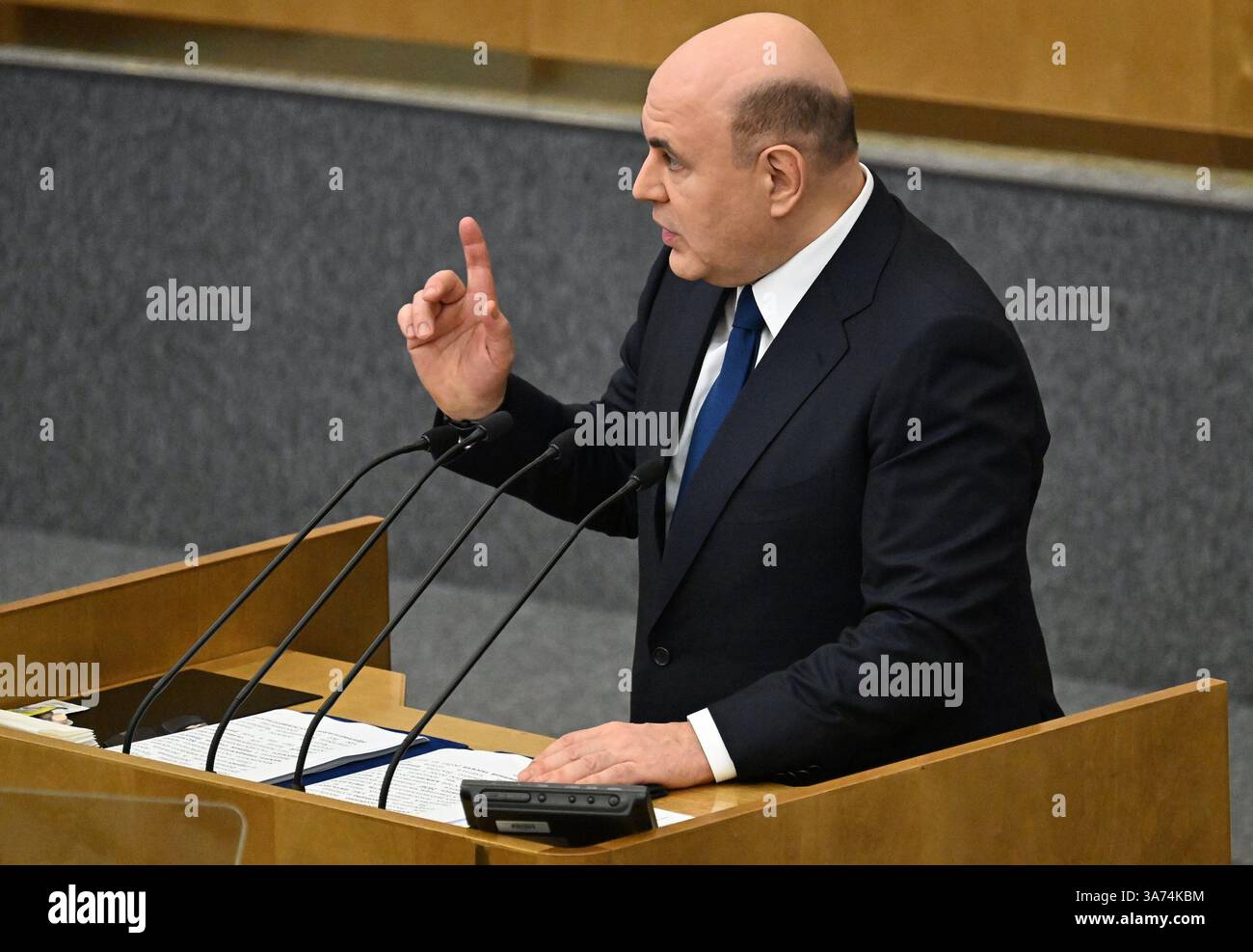 Moscow, Russia. 26th Mar, 2025. Prime Minister Mikhail Mishustin ...