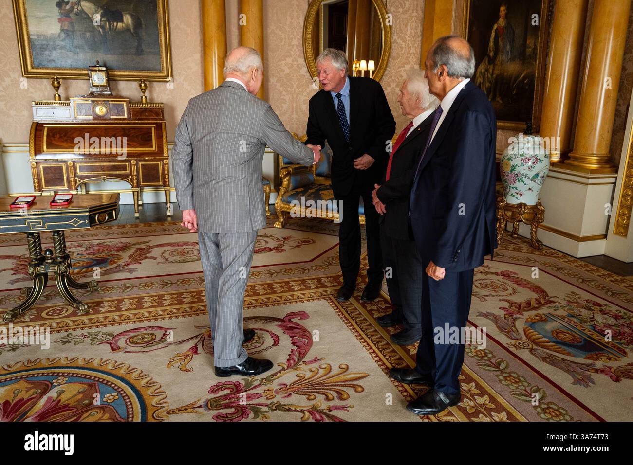 King Charles III, Patron, the Royal Society, receives Sir Adrian Smith ...