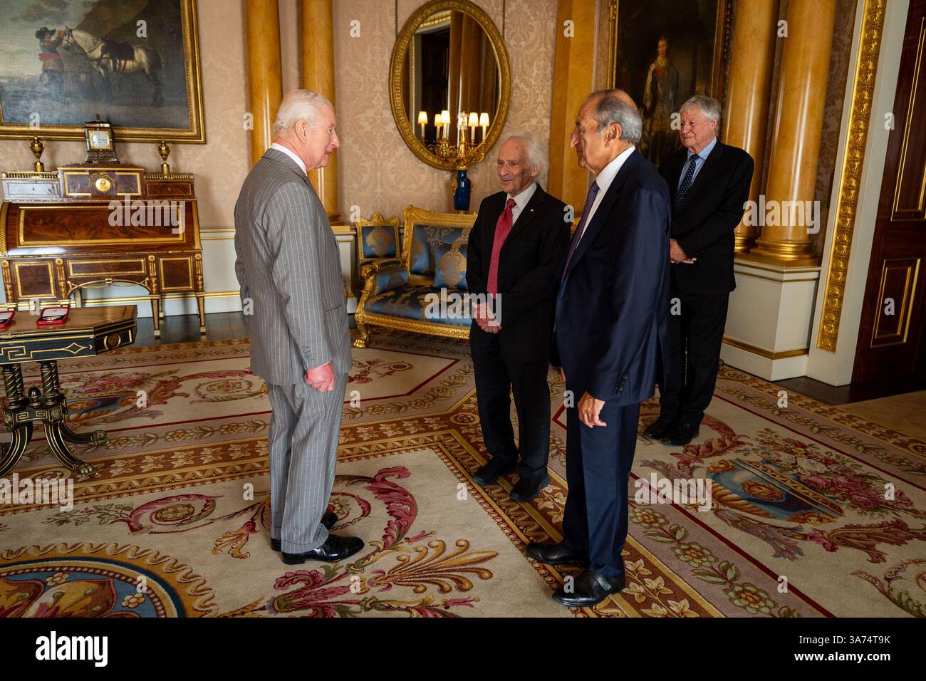 King Charles III, Patron, the Royal Society, receives Sir Ravinder ...