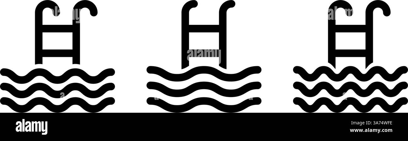 swimming pool ladder icons isolated. vector illustration Stock Vector ...