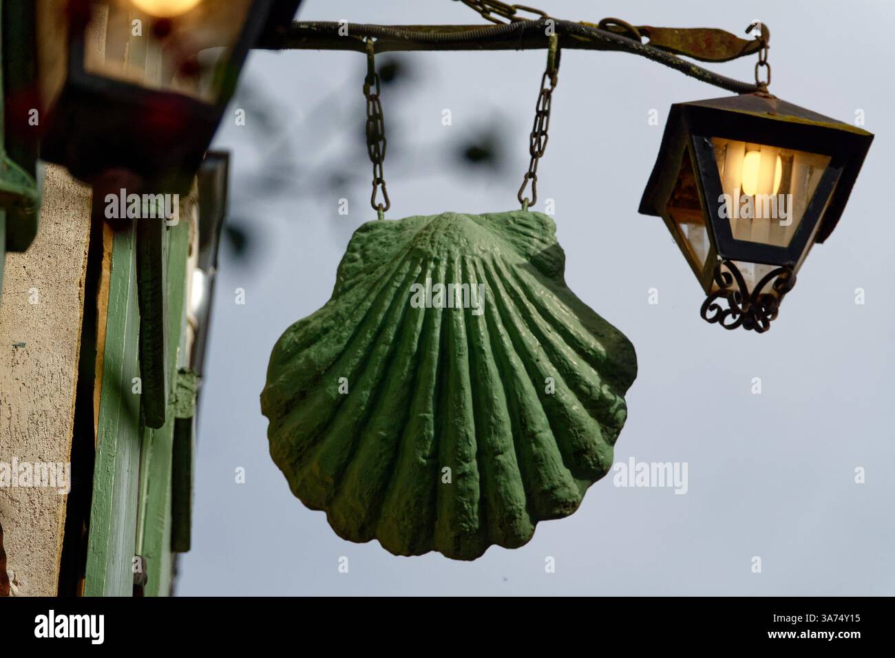 Vézelay, FRANCE - 10-16-2024: A scallop shells of Saint James, the ...