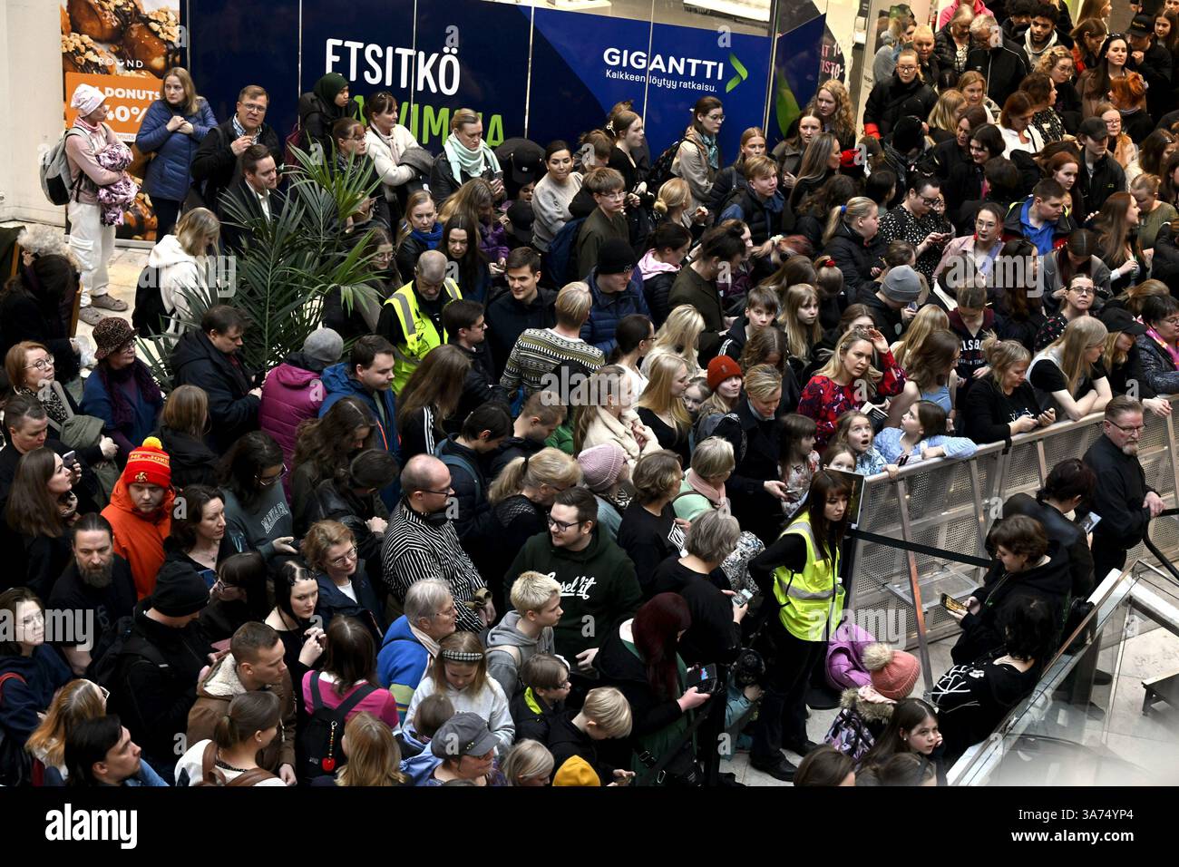 Fans get ready for the concert of the Finnish group KAJ (Axel Åhman ...
