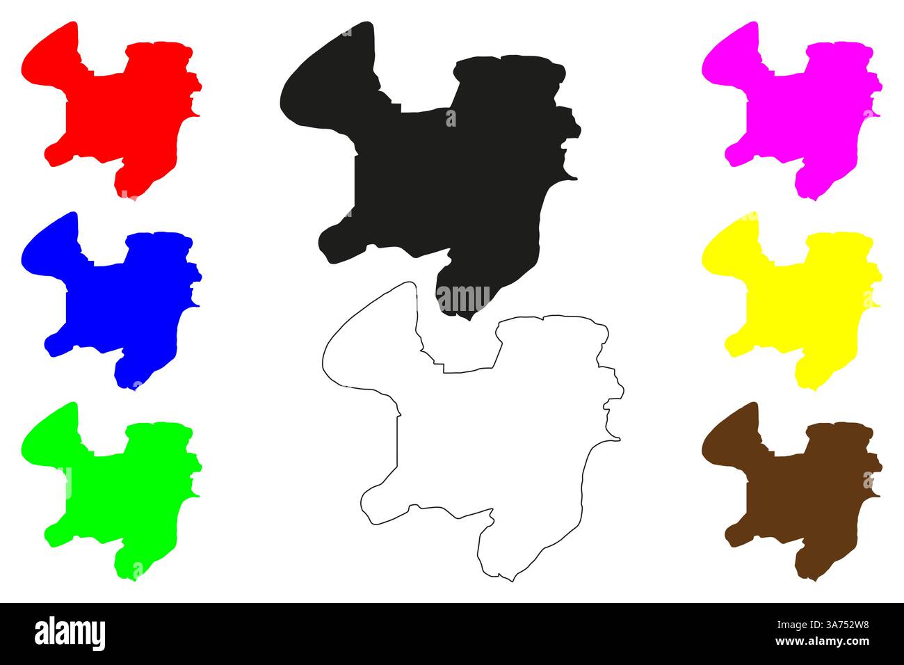 Burhanpur city (Republic of India, State of Madhya Pradesh) map vector ...