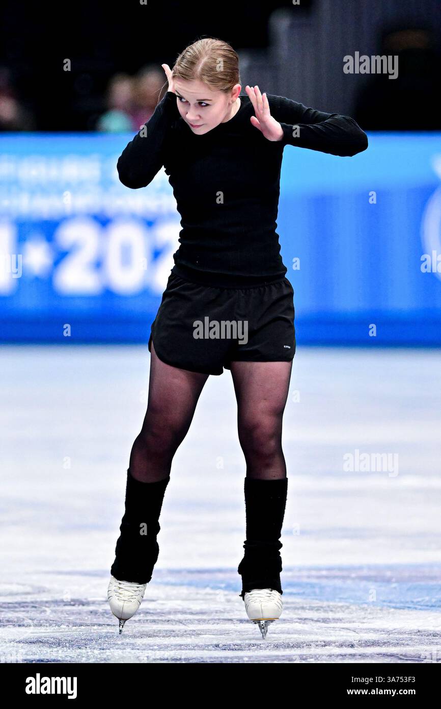 Ekaterina KURAKOVA (POL), during Women Practice, at the ISU World ...