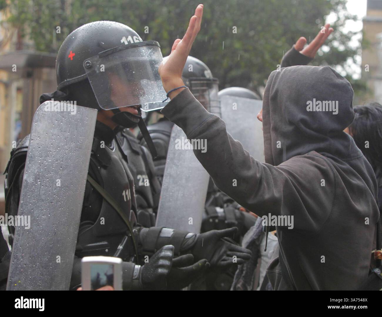 Oct. 12, 2012 - Bogota, Colombia - Police made arrests to quell ...