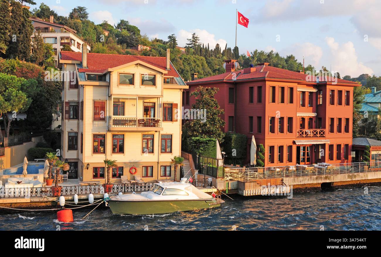 View of a historical mansion on the Bosphorus in Istanbul, Turkey Stock ...
