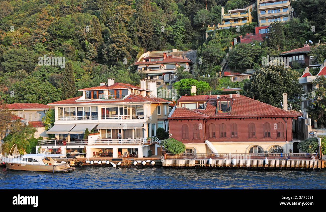 View of a historical mansion on the Bosphorus in Istanbul, Turkey Stock ...