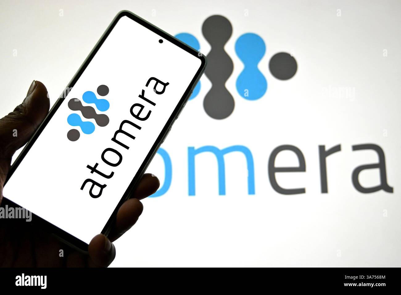 March 25, 2025, India: In this photo illustration, an Atomera logo is ...