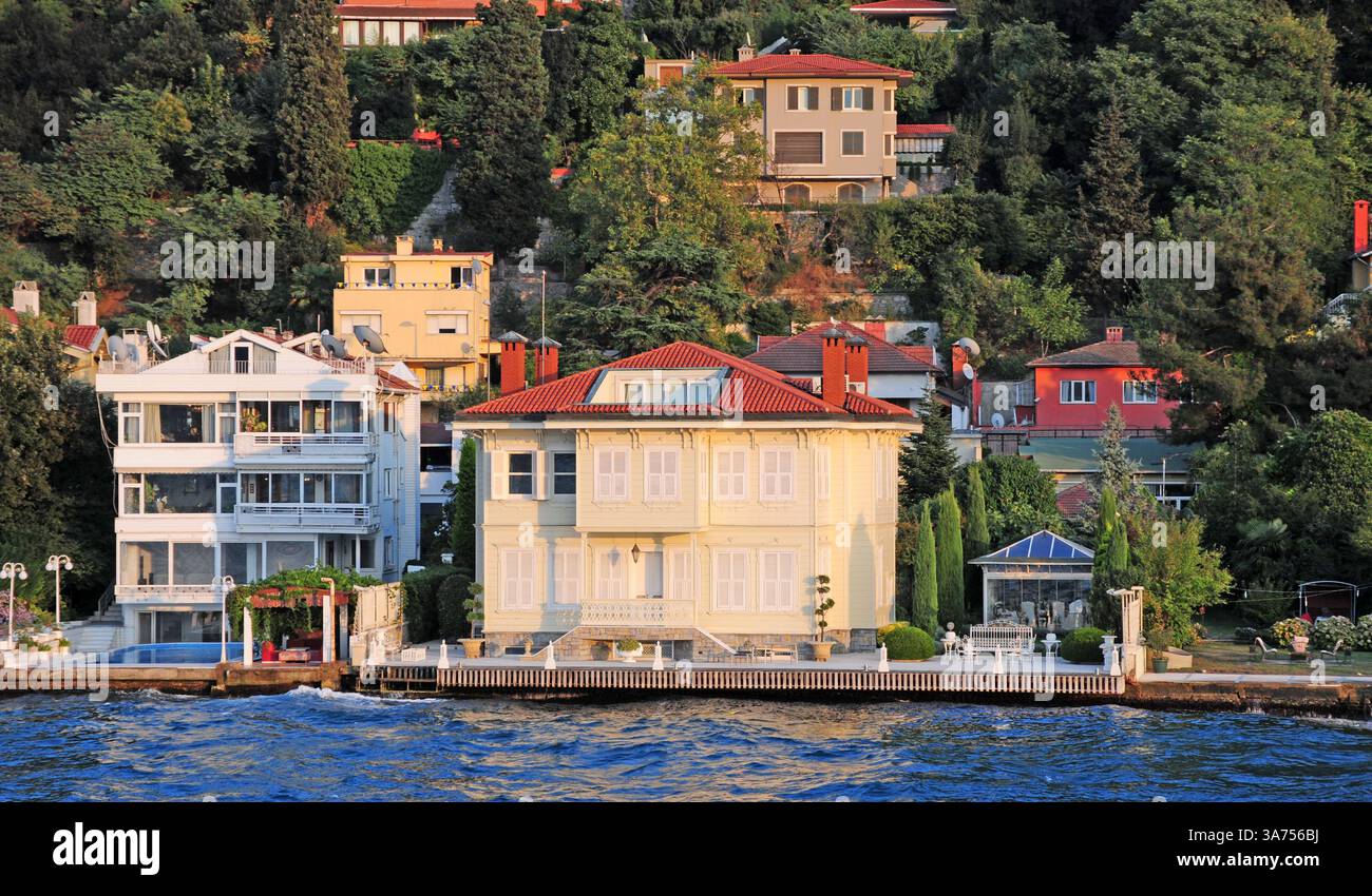 View of a historical mansion on the Bosphorus in Istanbul, Turkey Stock ...