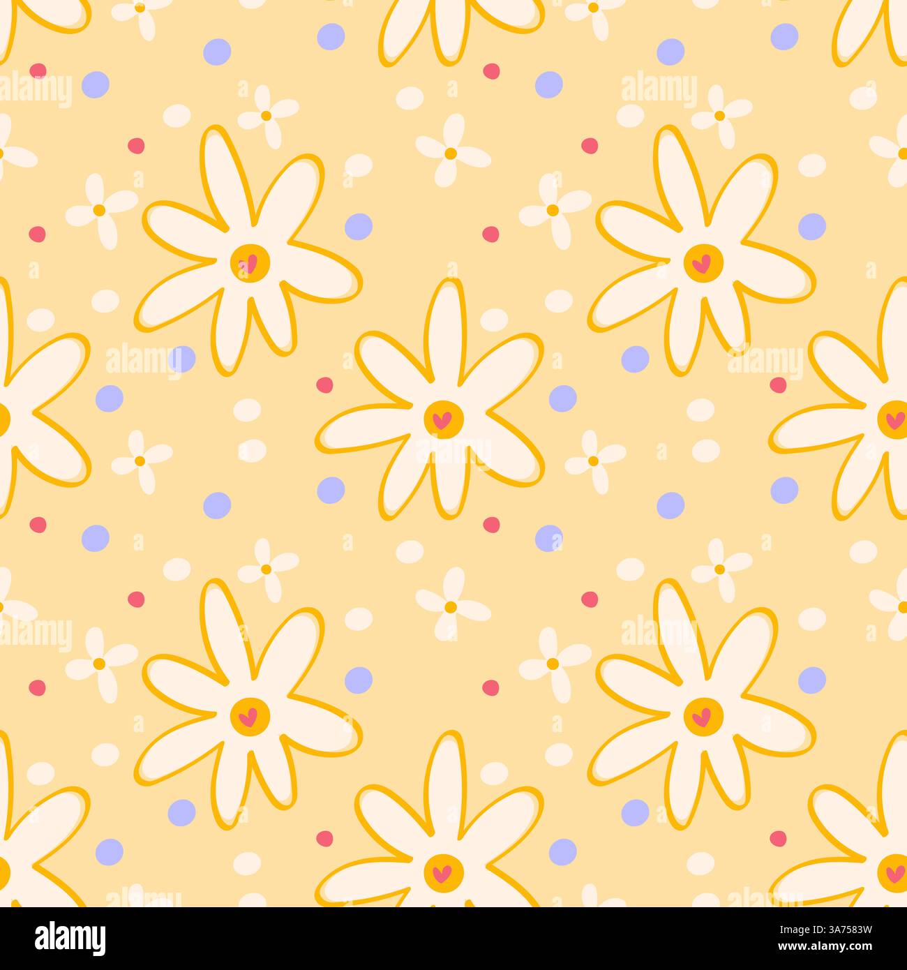 White daisy pattern light Stock Vector Images - Alamy