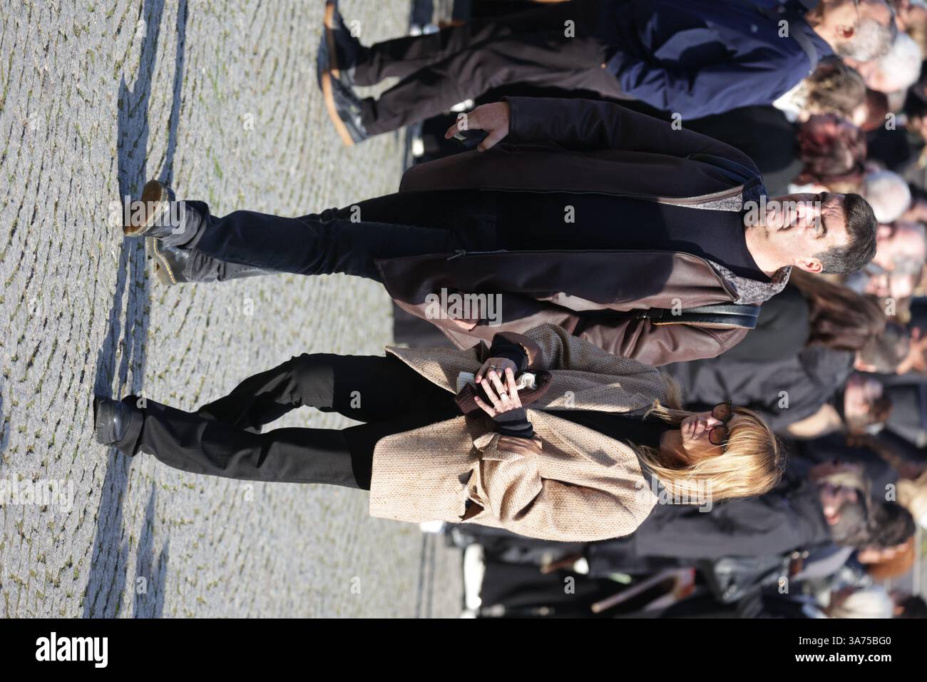 Paris, France. 26th Mar, 2025. Axelle Laffont at the funeral of Belgian ...