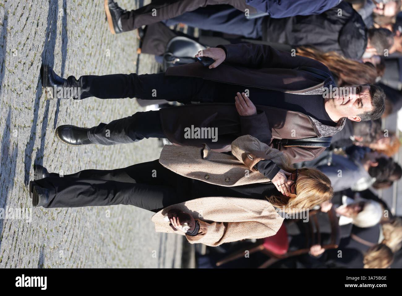 Paris, France. 26th Mar, 2025. Axelle Laffont at the funeral of Belgian ...