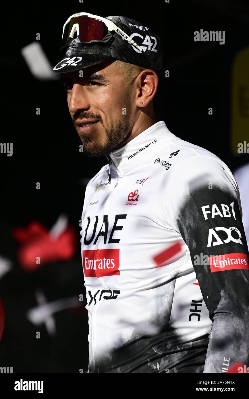 Colombian Juan Sebastian Molano of UAE Team Emirates celebrates on the ...