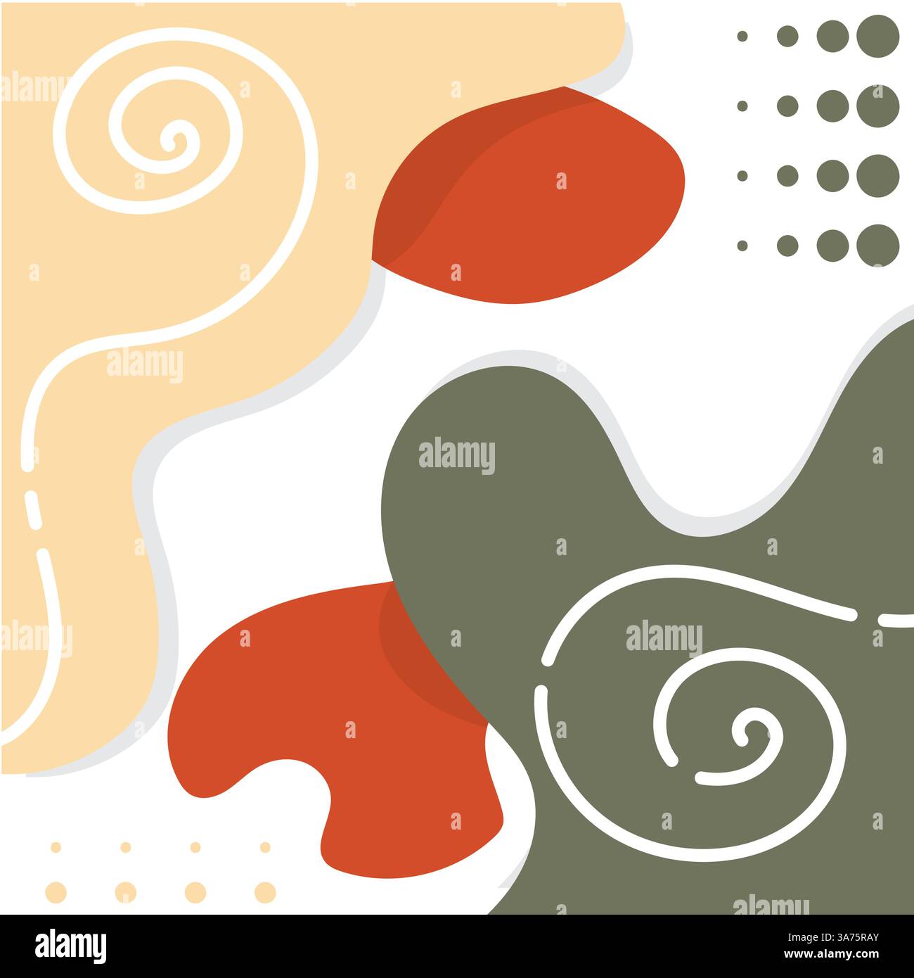 Spiral shapes and color blocks abstract art Stock Vector Image & Art ...