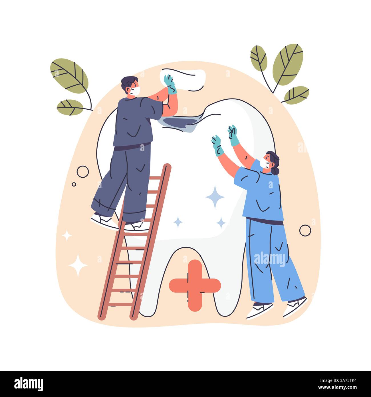 Tooth filling dental procedure vector illustration. Medical dentistry ...