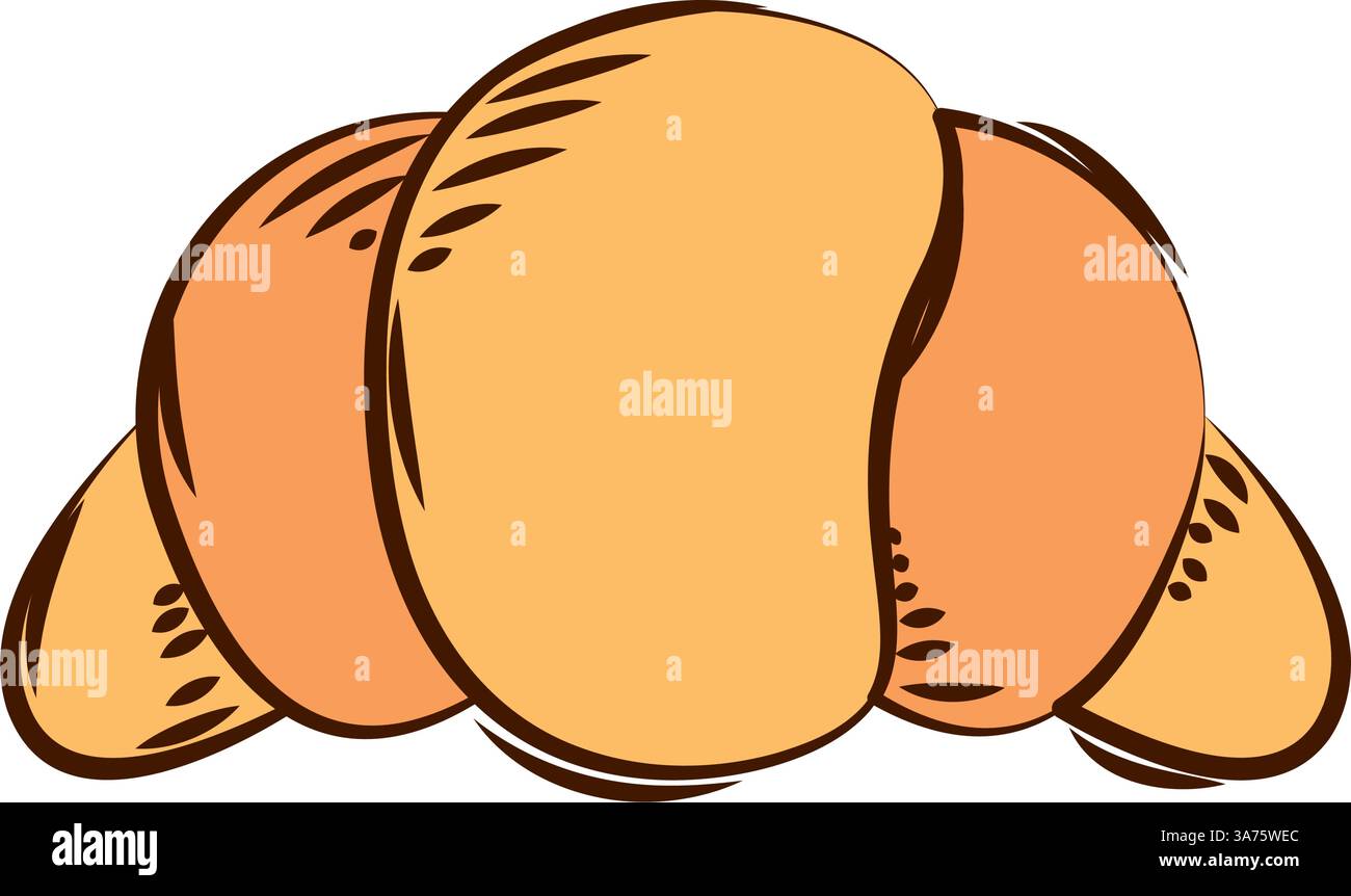 Croissant cartoon icon. Vector Stock Vector Image & Art - Alamy