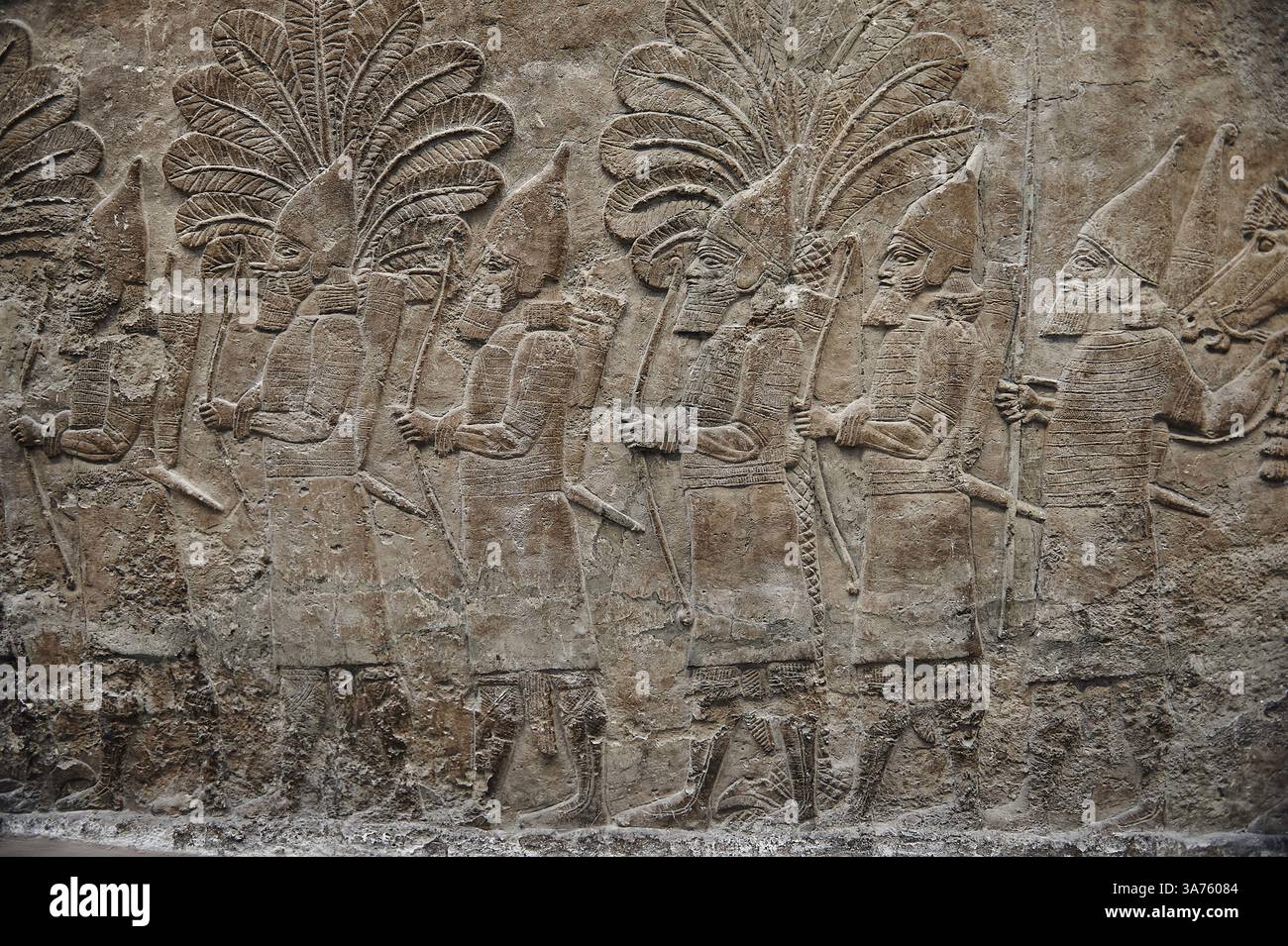 Assyrian bas relief sculpture panel showing Assyrian soldiers ...